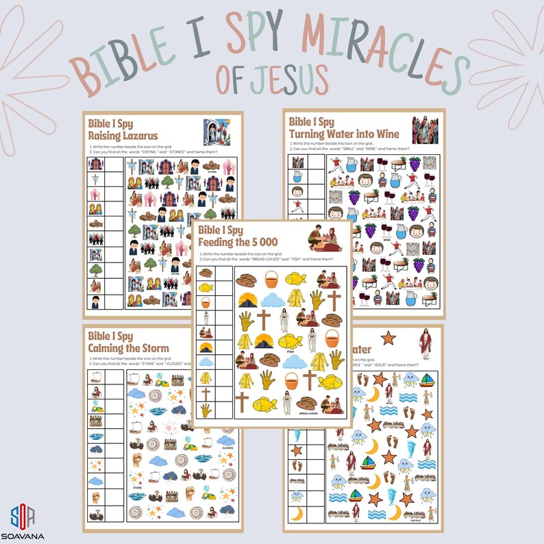 10 Bible I Spy–miracles of Jesus Printable|healing the Blind Man ...