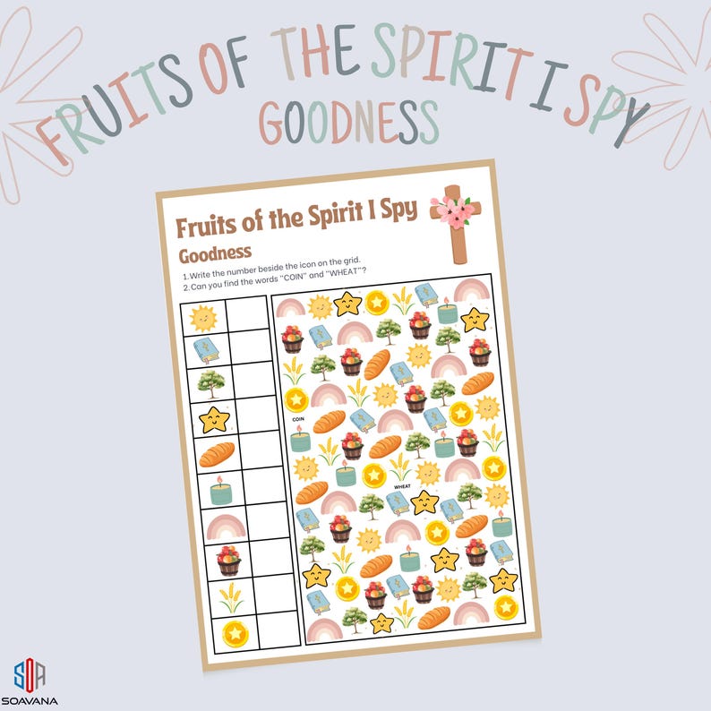 Fruit of the Spirit I Spy Goodness Printable| Christian Kids Activity ...