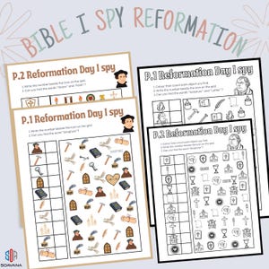 Reformation Day Bible I Spy Activity Lutheran Kids | Christian ...