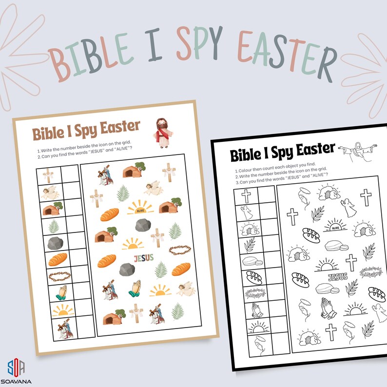 Bible I Spy Easter Activity Printable for Kids | Christian Easter Game ...