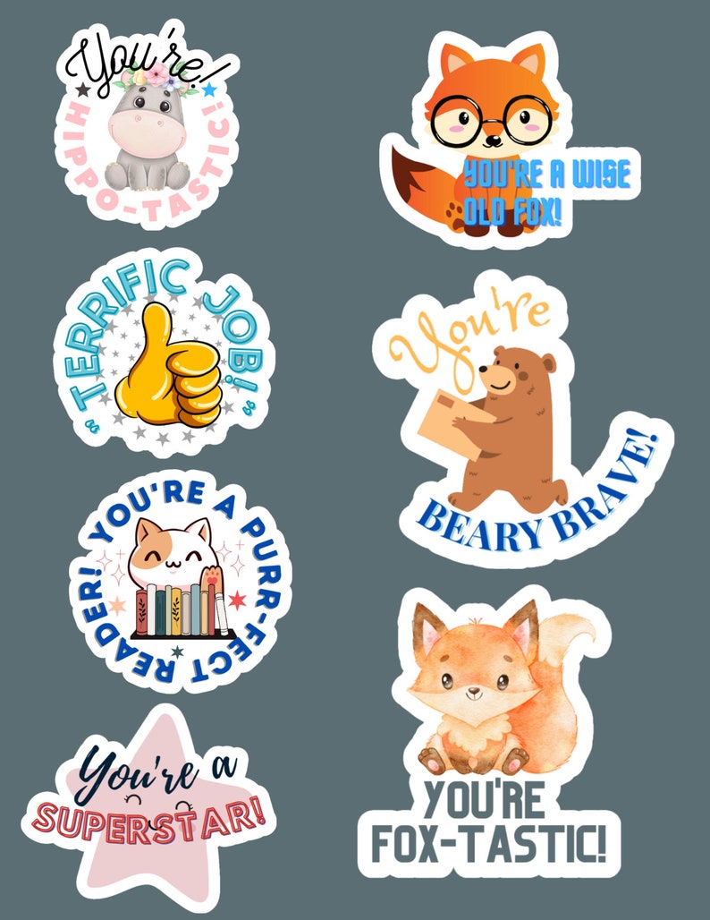 15 Kids Stickers Printable, Motivational Messages for School, Kids ...