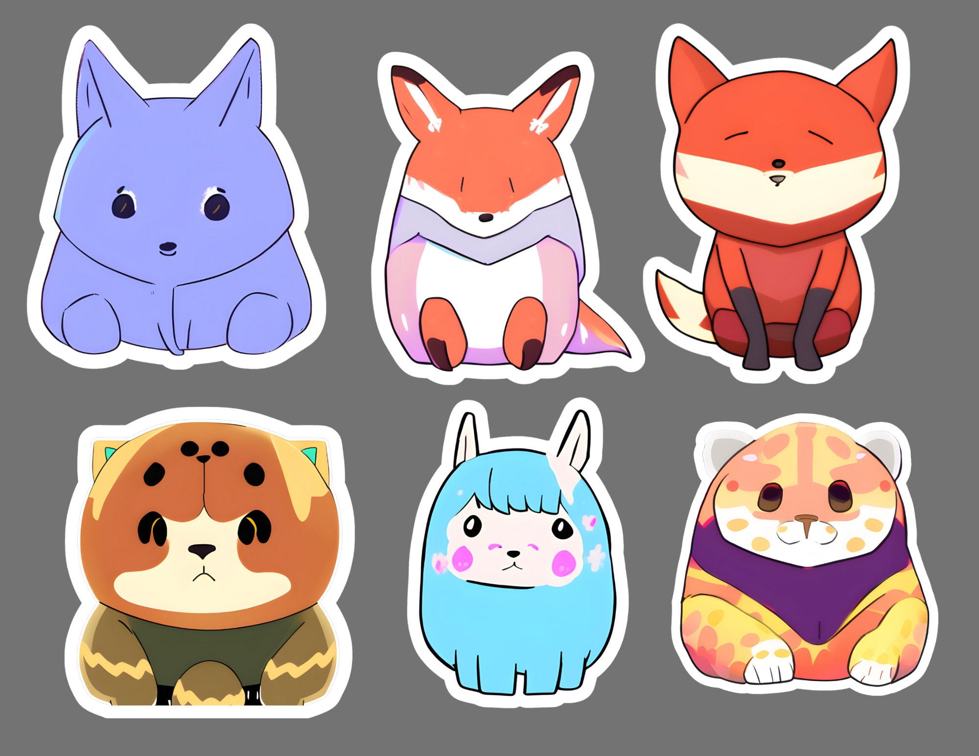 40 Cute Animal Stickers Printable PNG, Printable Squish Animals ...