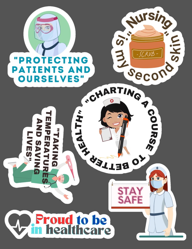 30 Nurse Stickers Printable PNG, Superhero Nurse Printable, Digital ...