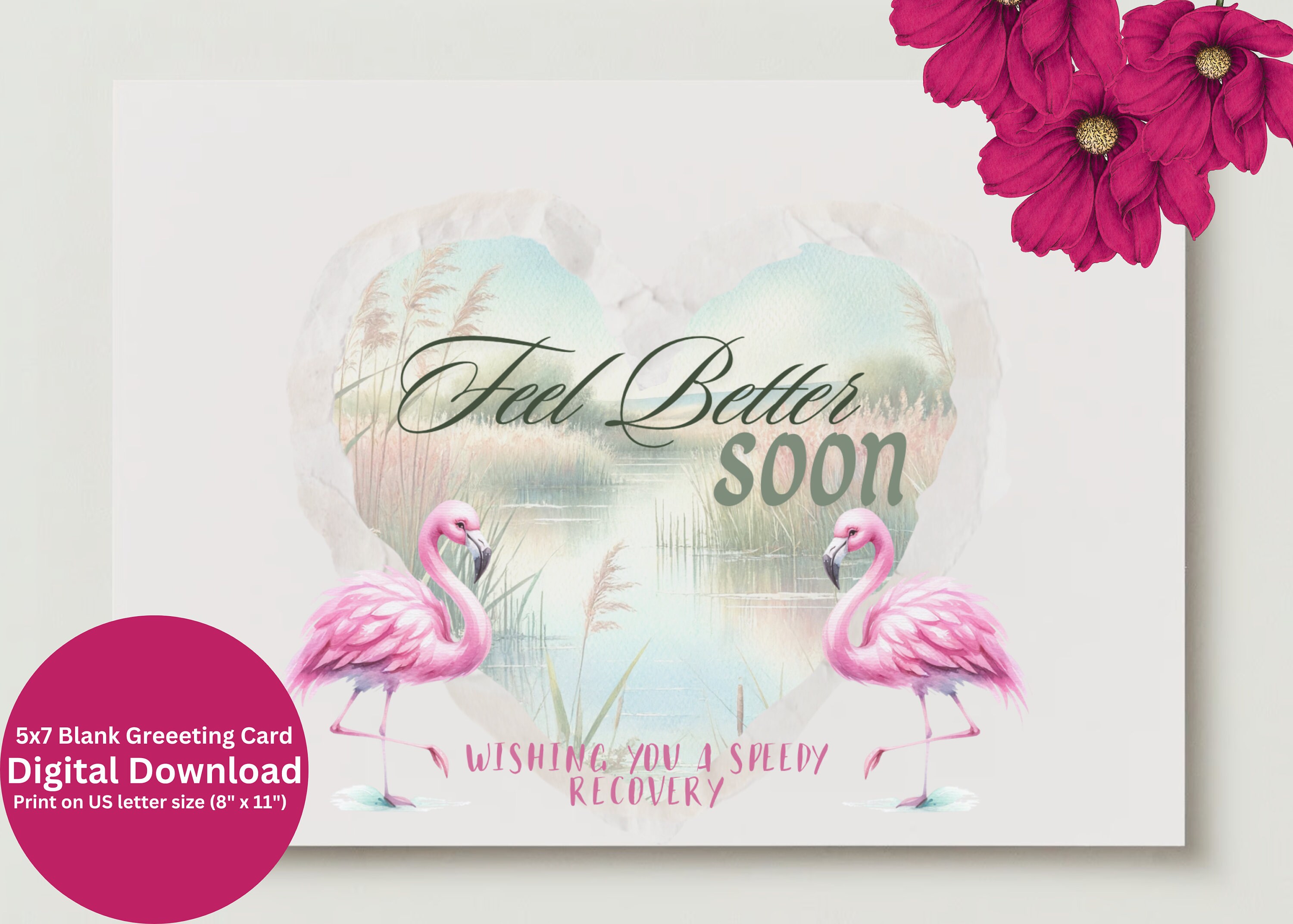 Printable Get Well Soon Card, Feel Better Soon Digital Download ...