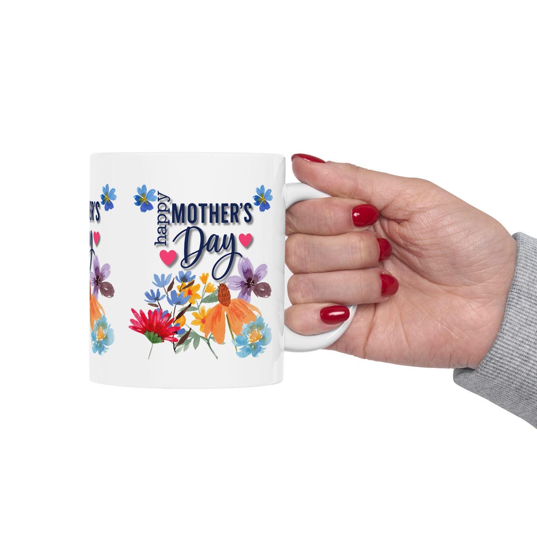 Mothers Day Floral Mug, Happy Mothers Day Coffee Cup, for Mom, Her ...