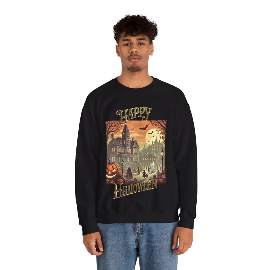 Halloween Town Sweatshirt – Spooky Haunted House Crewneck - Etsy