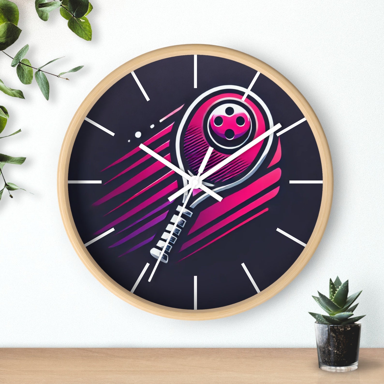 Pickleball Wall Clock, Fun Gift, Pickleball Players, Paddleball ...
