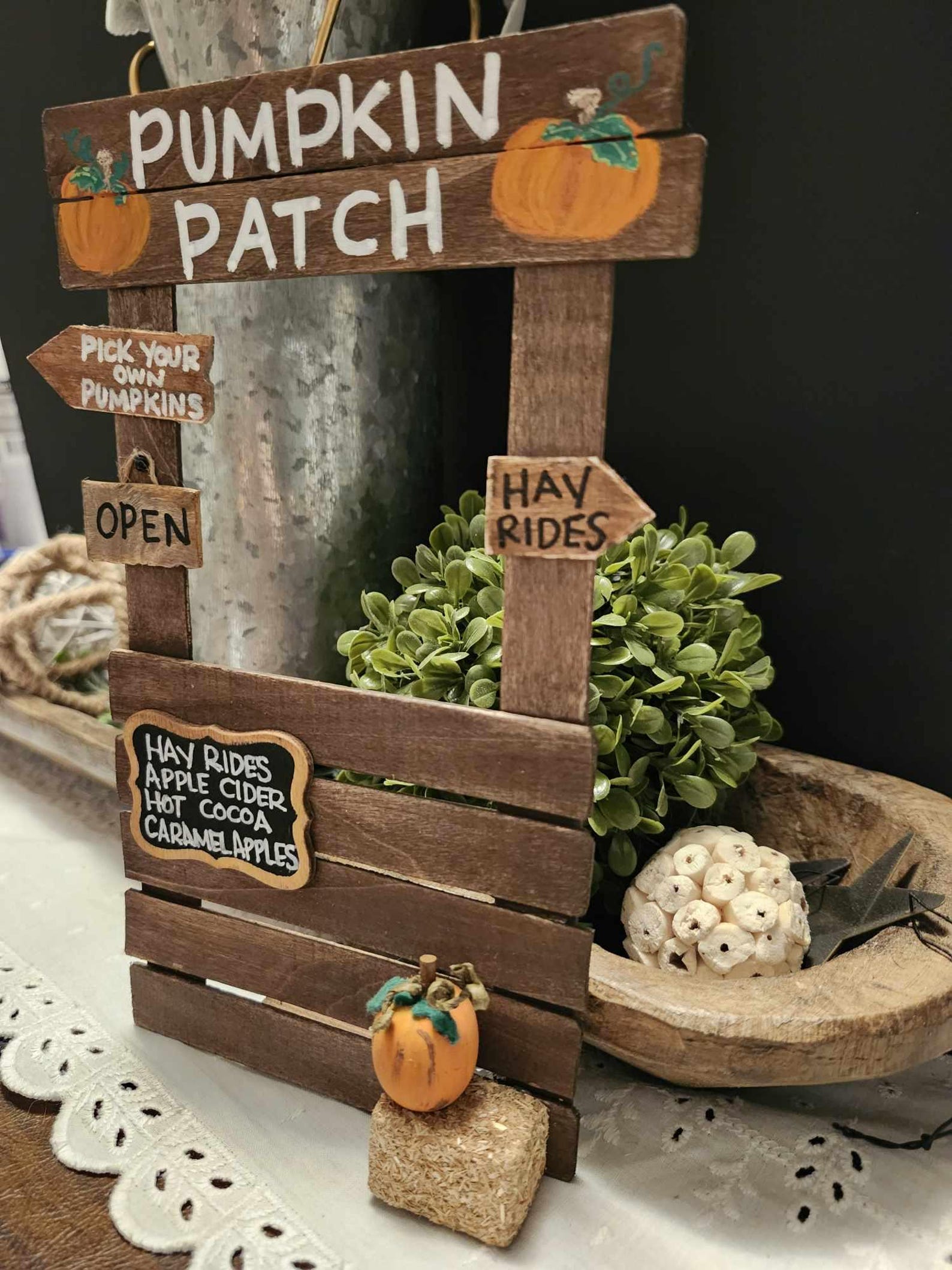 Pumpkin Patch Booth Farm Fall Hay Rides Decor for Tiered Tray, Dough ...