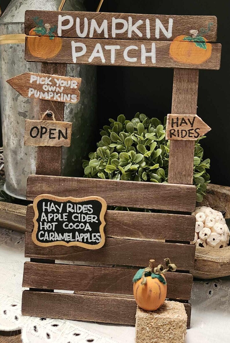 Pumpkin Patch Booth Farm Fall Hay Rides Decor for Tiered Tray, Dough ...