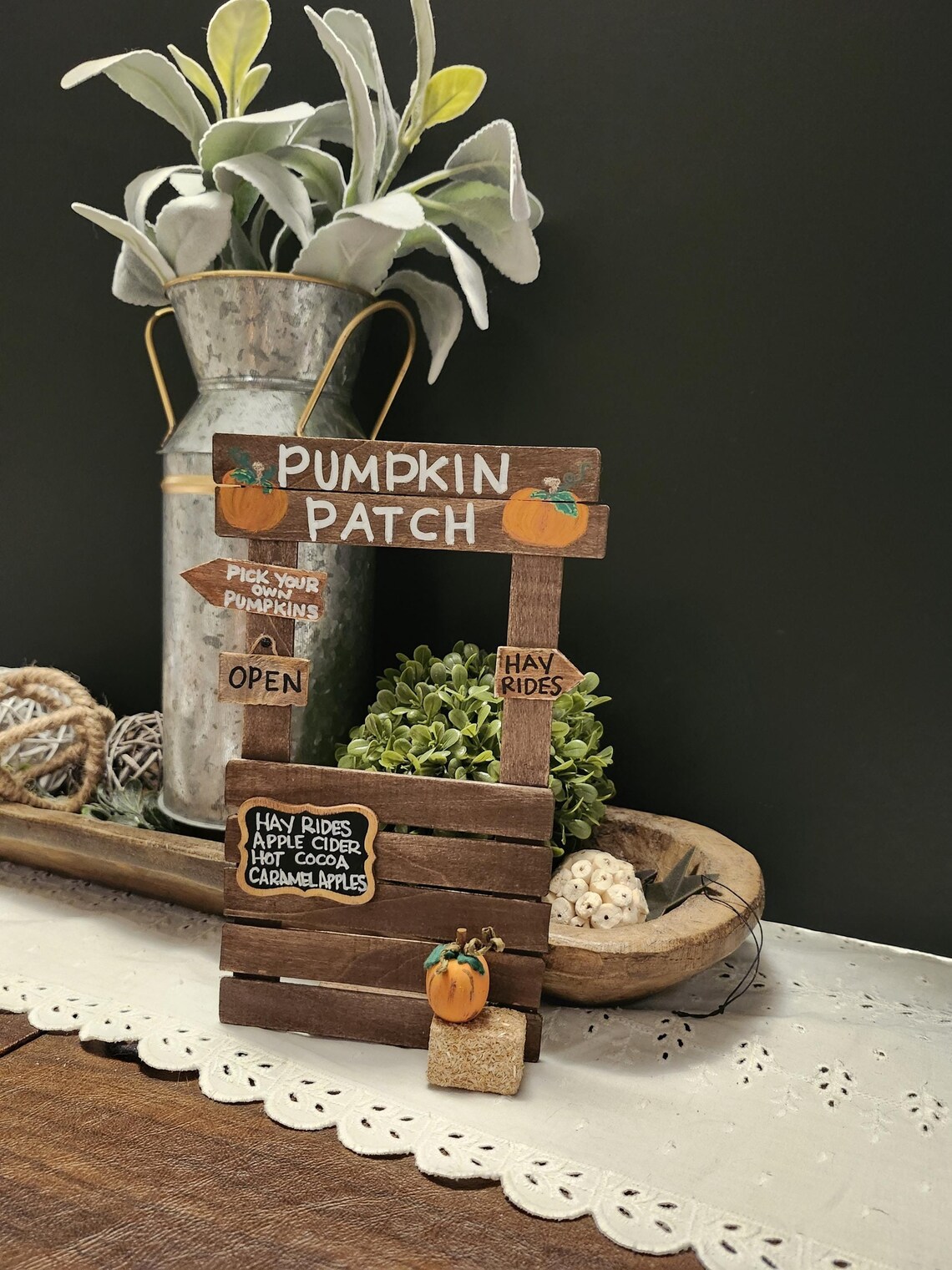 Pumpkin Patch Booth Farm Fall Hay Rides Decor for Tiered Tray, Dough ...