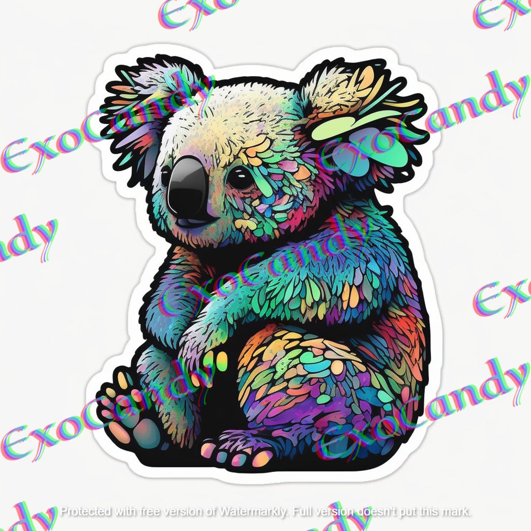 Colorful Koala Sticker V4. - Etsy