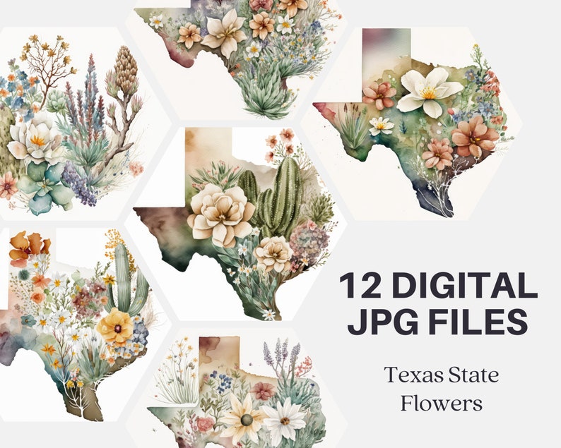 Texas State Flowers Printable Images Digital Crafting Bundle - Etsy