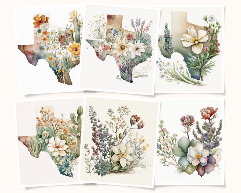 Texas State Flowers Printable Images Digital Crafting Bundle - Etsy
