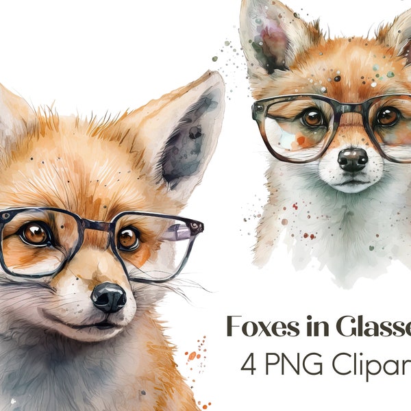 Fox in Glasses - Etsy
