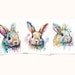 Pastel Bunnies Digital Design Bundle, Pastel Rabbit, Easter Bunny ...