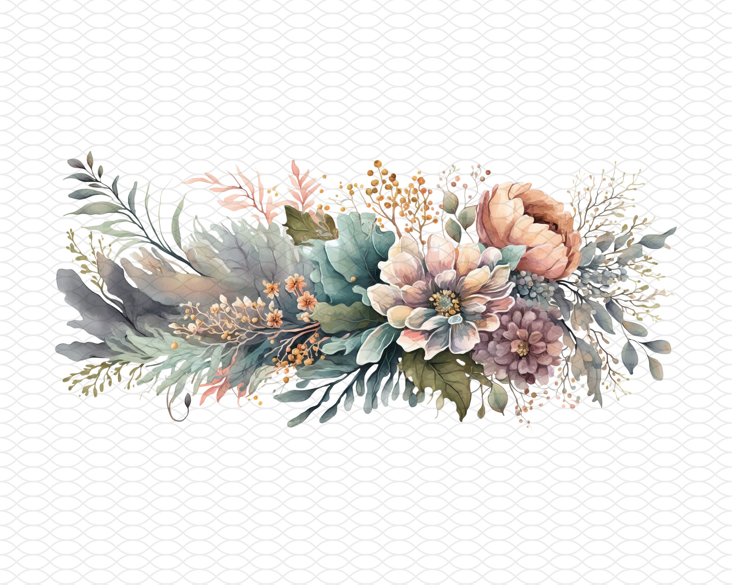 Boho Floral Border Clipart PNG Element Flower Bouquet PNG - Etsy Australia