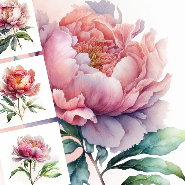 Pink Peonies Print - Etsy