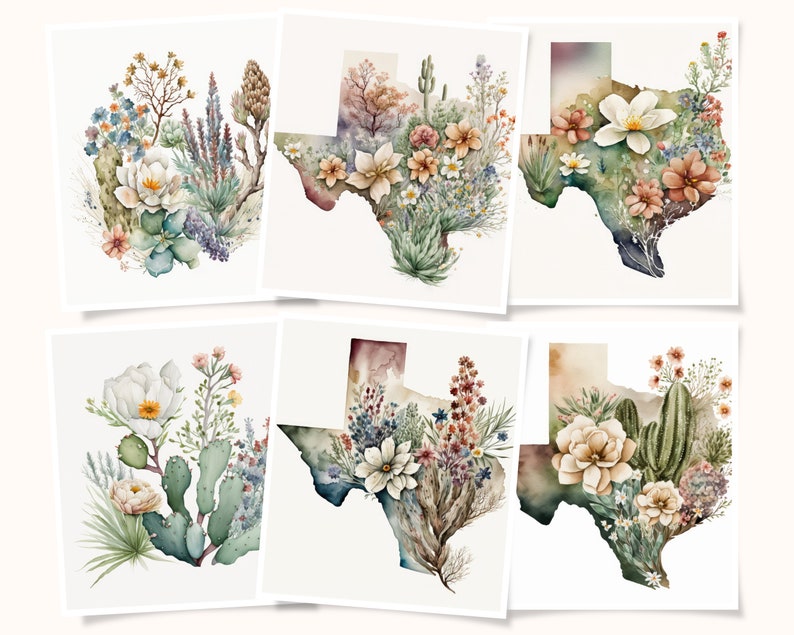 Texas State Flowers Printable Images Digital Crafting Bundle - Etsy