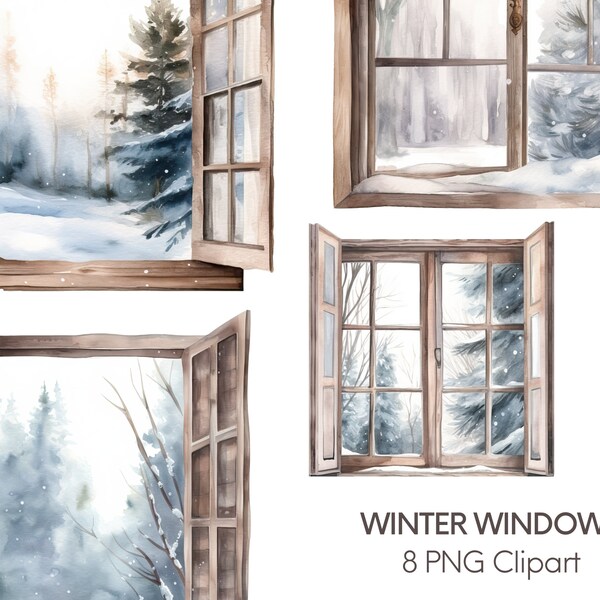 Snowy Landscape Clipart - Etsy