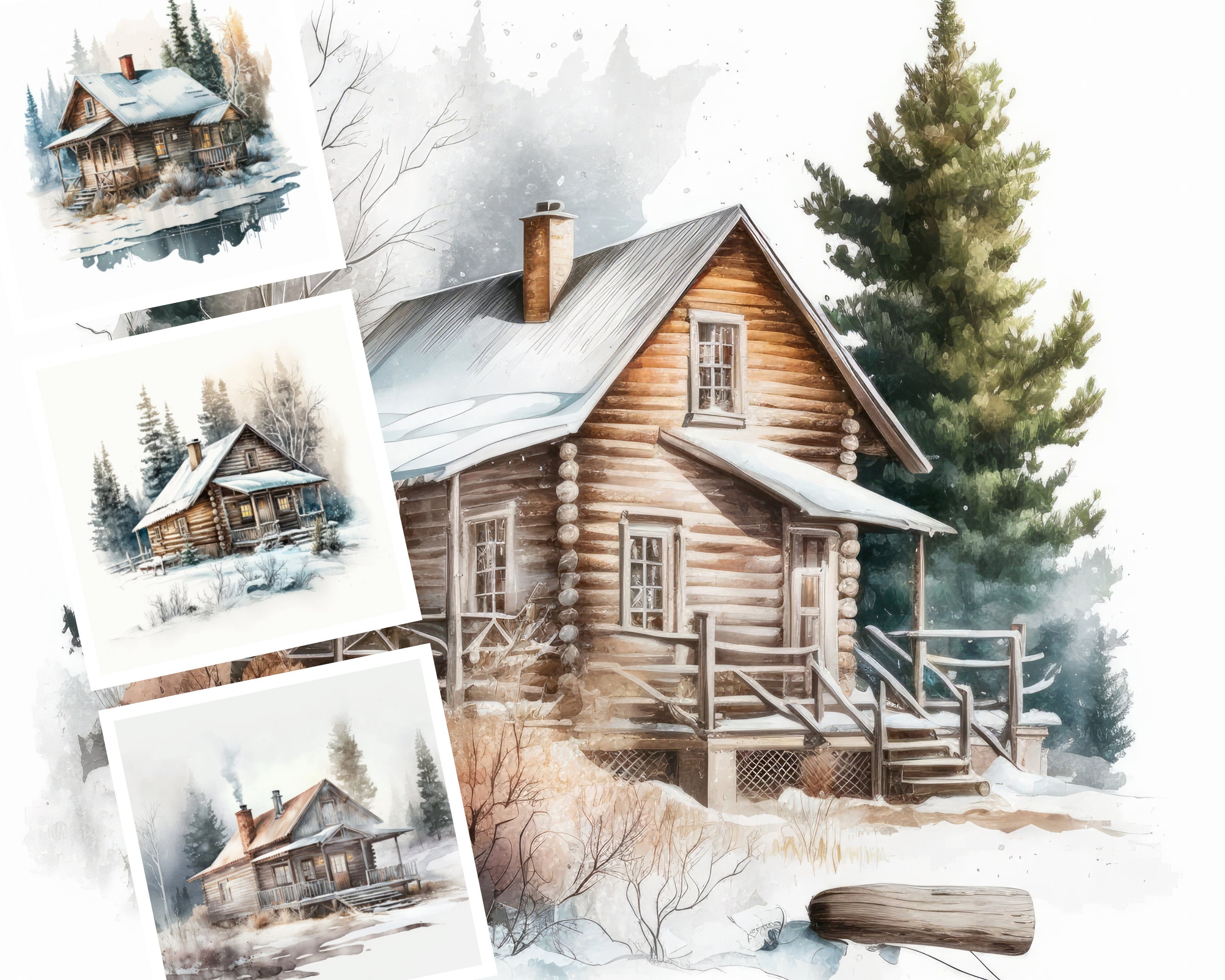Winter Cabin Clipart