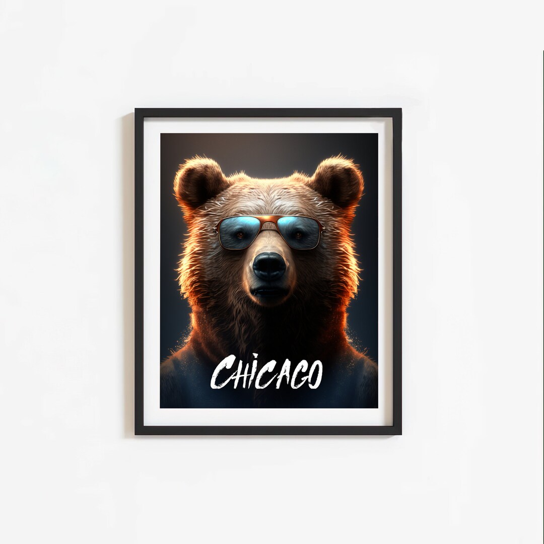 Chicago Bears Wall Art Poster Modern Digital Download Office Wall Art ...