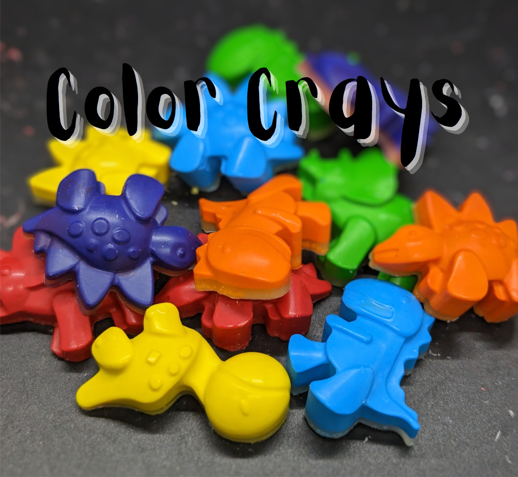 Colorcrays Dinosaur Shaped Crayons, Set of Six Dinosaur Crayons, Unique ...