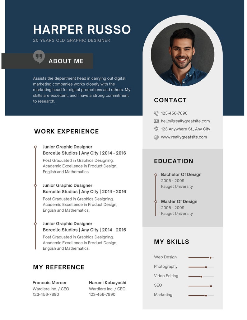 Resume Template || CV Template || Editable CV || Printable Resume ...