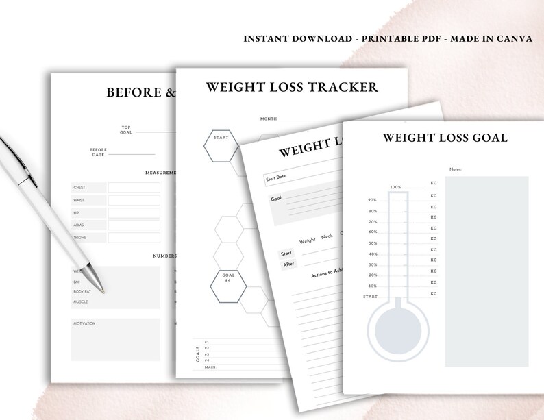 Weight Loss Planner || Weight Loss Tracker || Meal Tracking || Wellness ...
