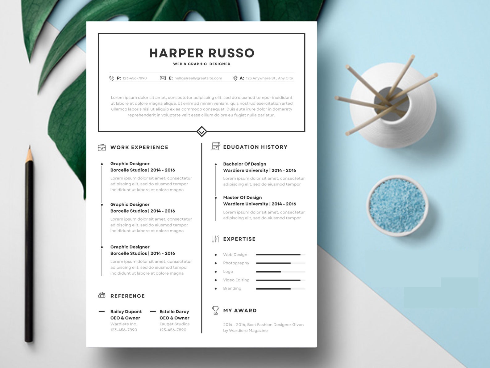 Modern Resume || Editable Template || Printable CV || Custom Resume ...