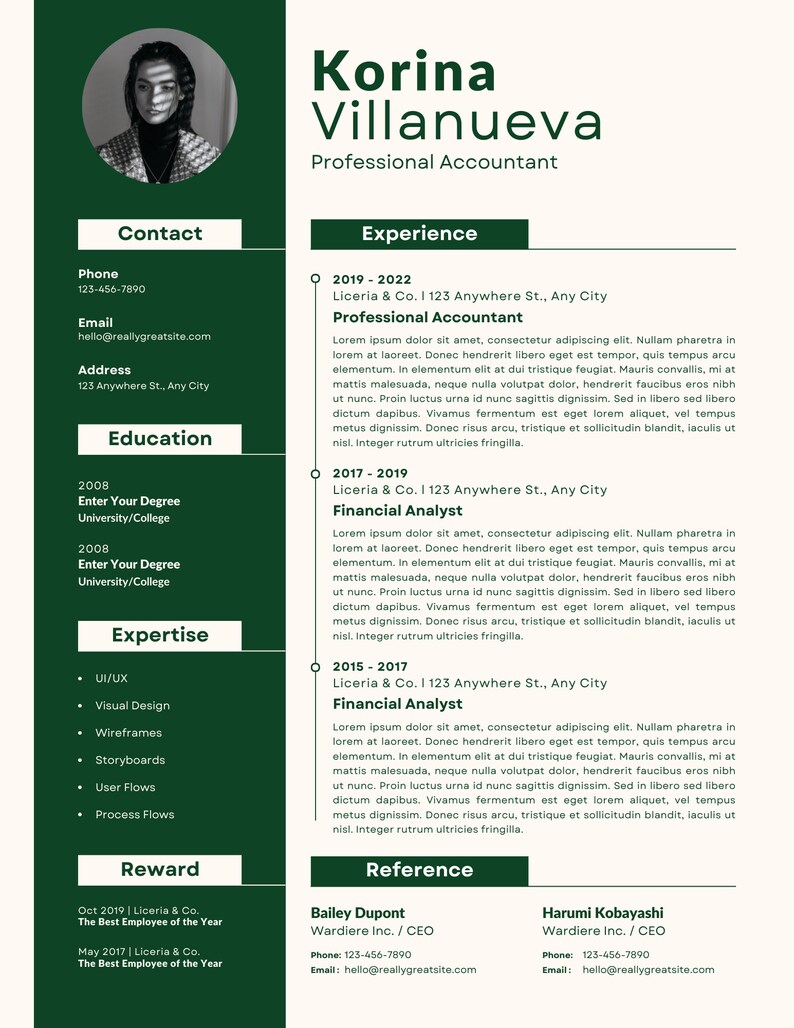 Resume Template || CV Template || Editable CV || Printable Resume ...