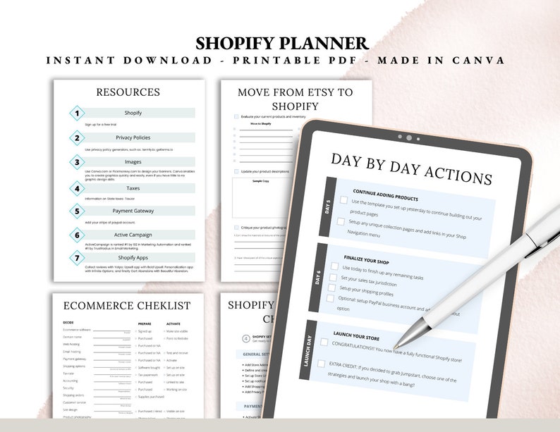 Shopify Planner || Printable Planner || Marketing Planner || Planner ...
