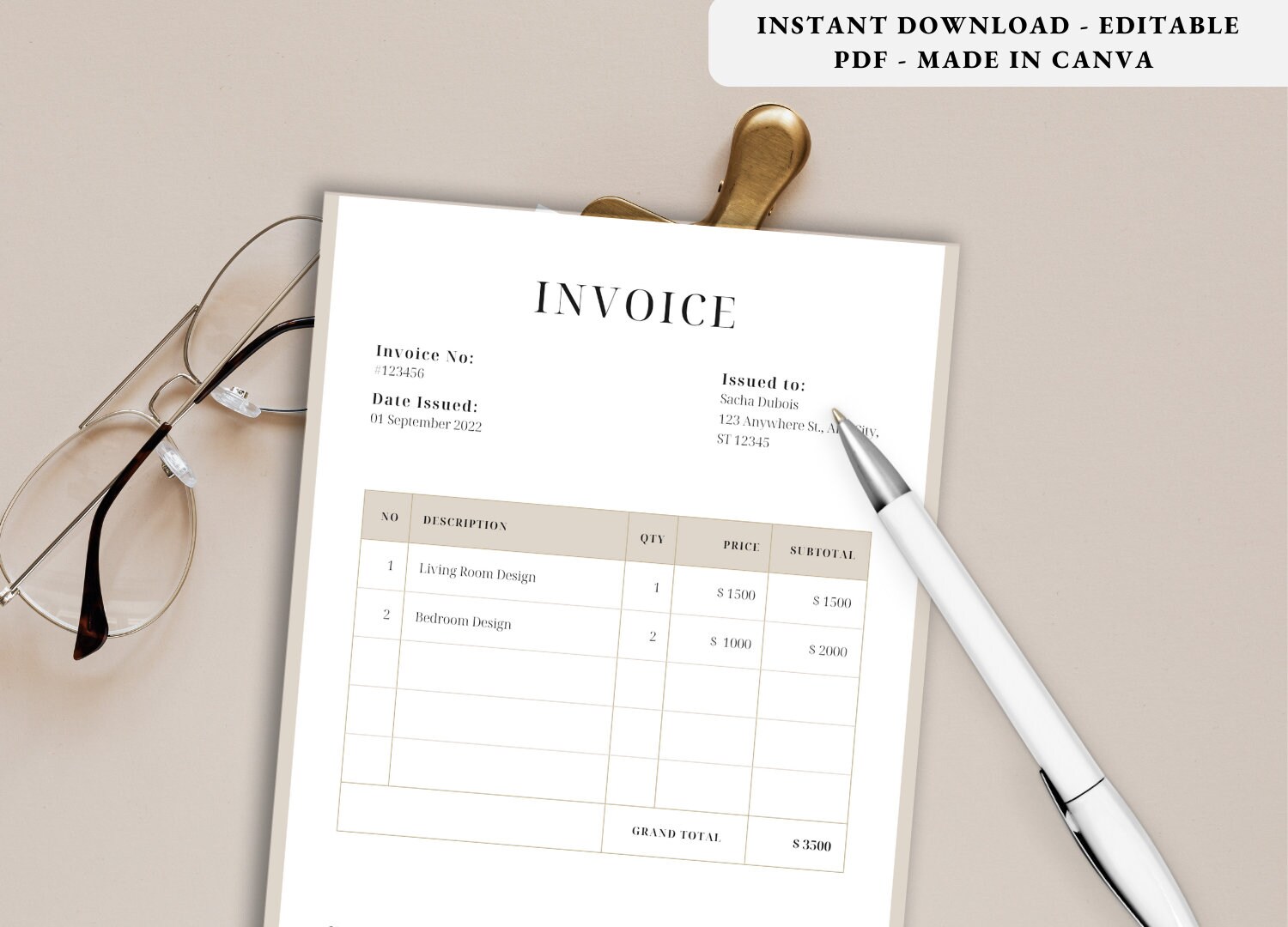 Business Invoice|| Invoice Template || Editable Invoice || Printable ...