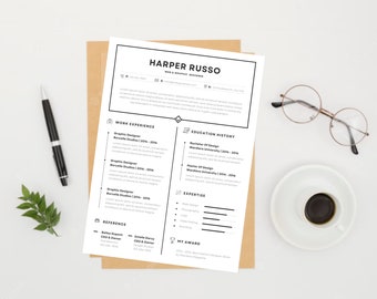 Resume Template CV Template Editable CV Printable Resume Professional ...