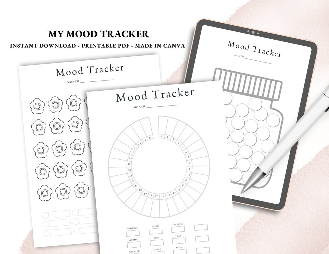 Mood Trackers || Digital Mood Tracker || Mood Journal || Printable ...