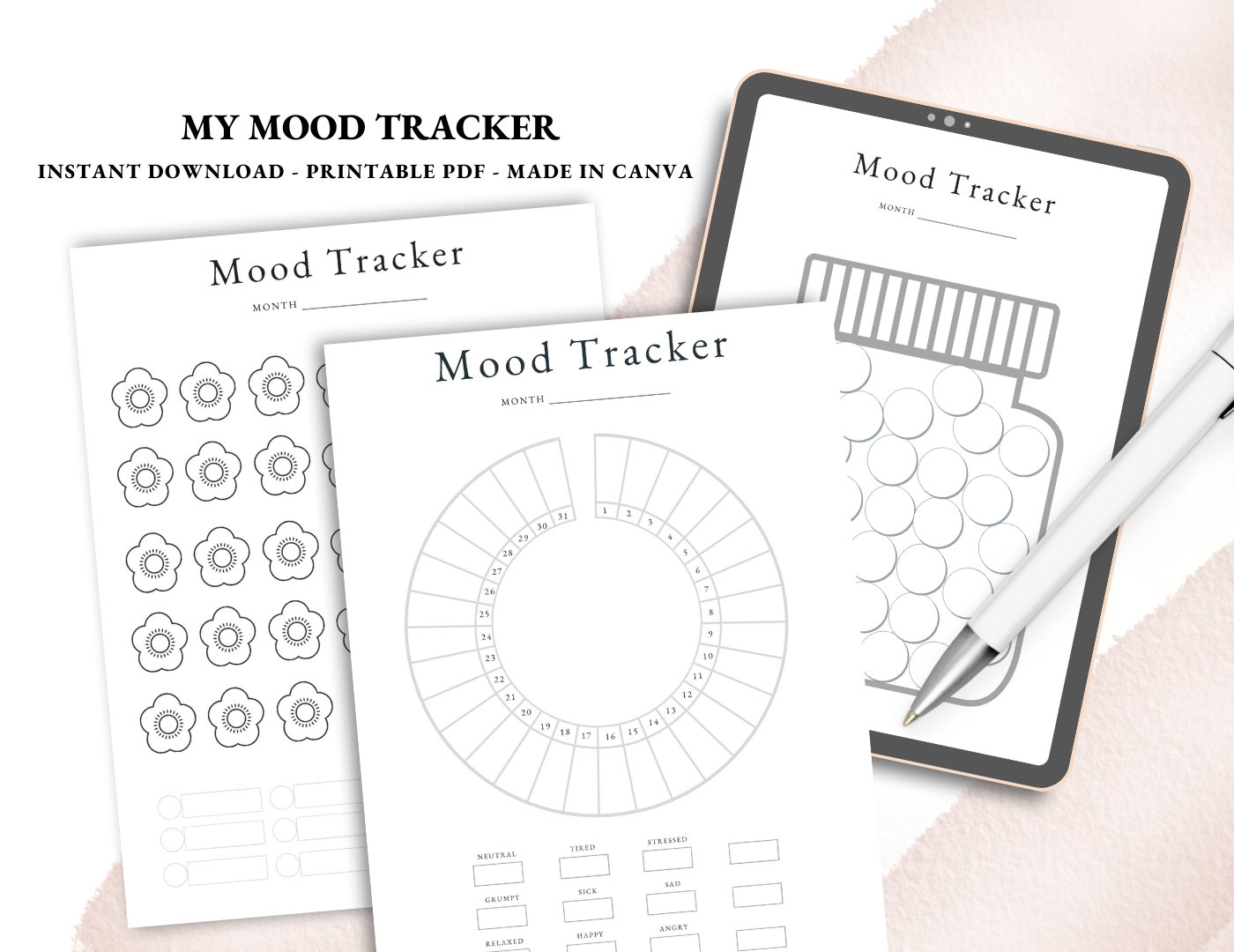 Mood Trackers || Digital Mood Tracker || Mood Journal || Printable ...