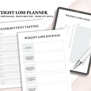 Weight Loss Planner Weight Loss Tracker Meal Tracking Wellness Tracking ...