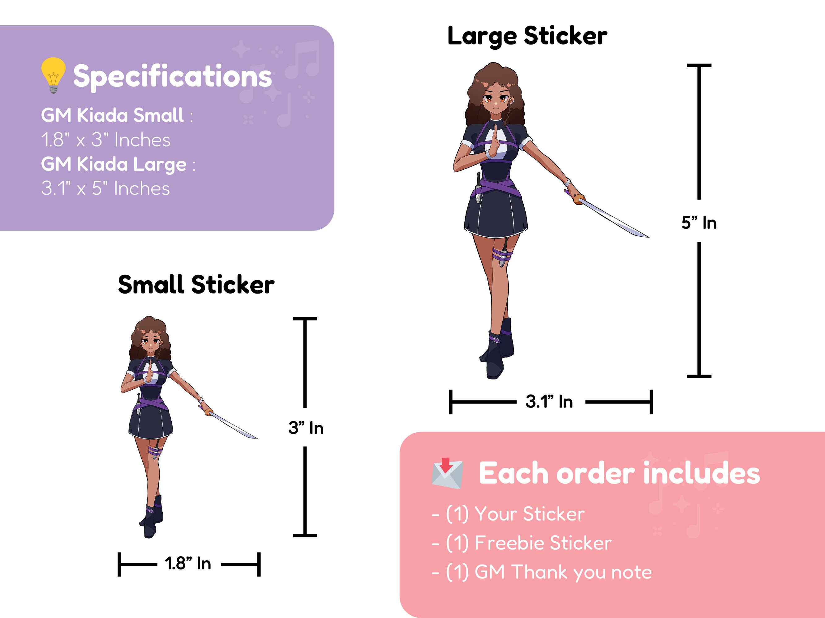 Diecut Sticker Anime Waifu Assassin Girl, Aesthetic Stickers for Laptop ...