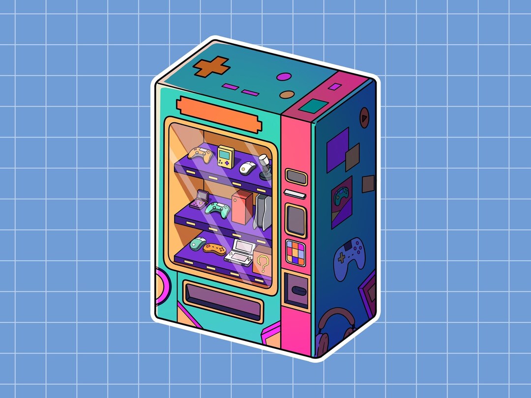 Gaming Console Vending Machine Sticker - Etsy