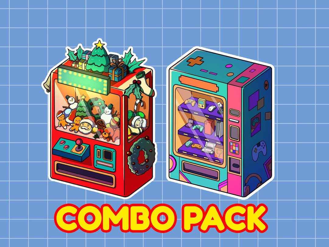 Gaming Console Vending Machine & Christmas Sticker Claw Machine - Etsy
