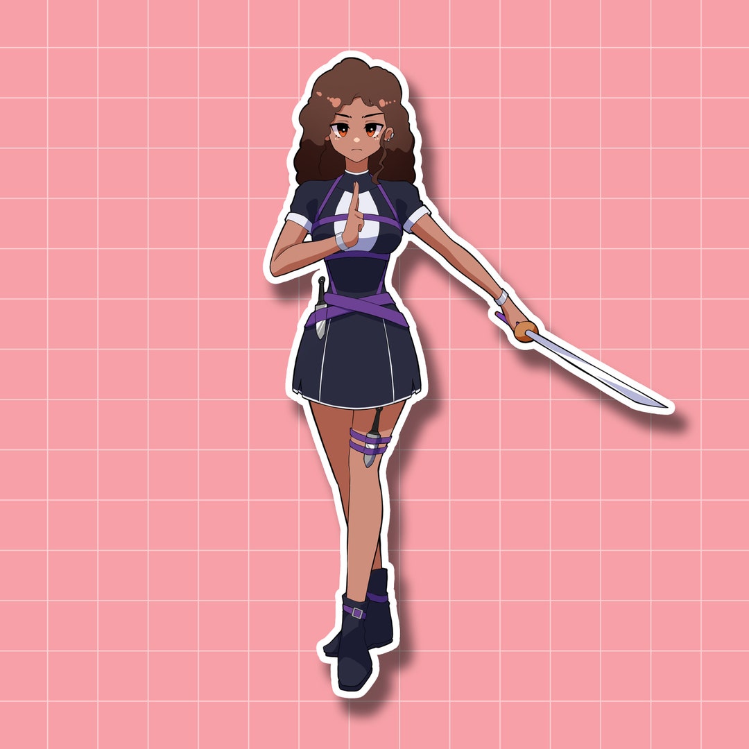 Diecut Sticker Anime Waifu Assassin Girl, Aesthetic Stickers for Laptop ...