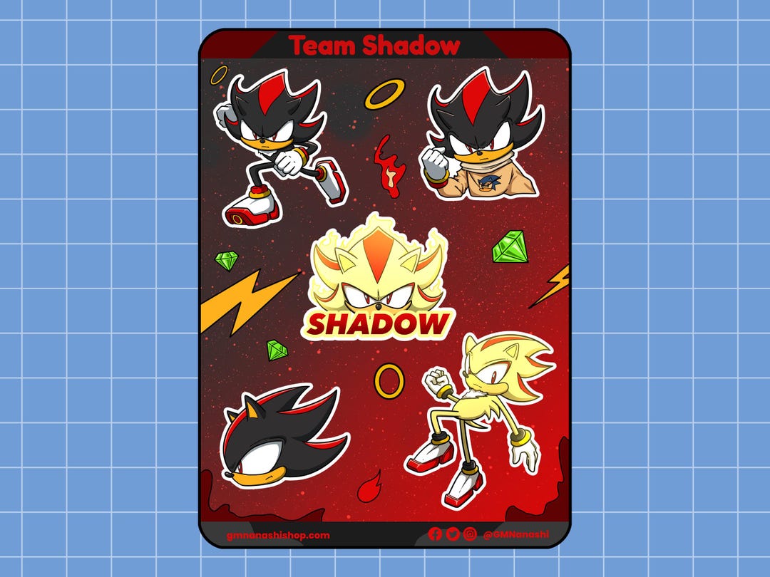 Shadow the Hedgehog Sticker Sheet - Etsy