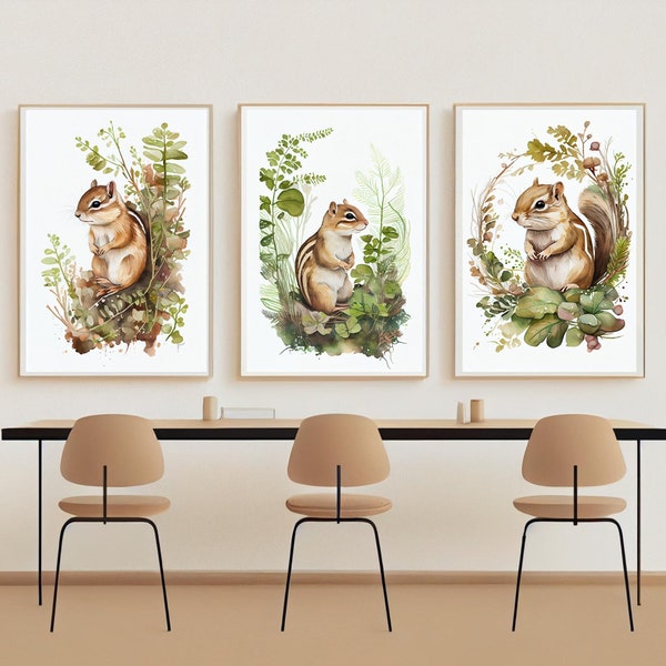 Chipmunk Art - Etsy