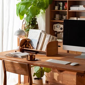 Wood Table Top Book Shelf, Desk Free Standing Bookcase, Home Office ...