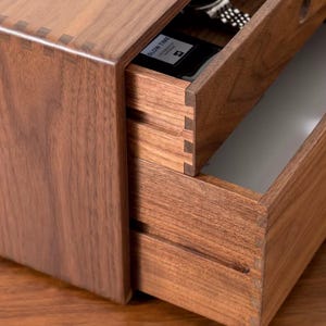 Personalized Solid Walnut Large Desk Organizer With Drawers, Wooden 2 ...