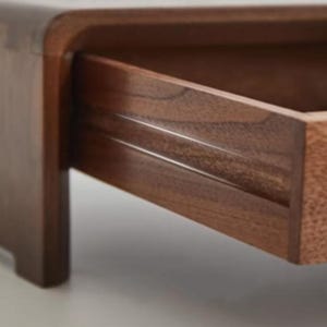 Solid Walnut Desk Shelf Monitor Stand With Storage Drawer, Desktop ...
