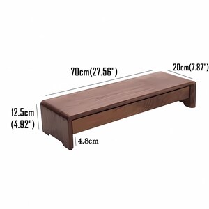 Solid Walnut Desk Shelf Monitor Stand With Storage Drawer, Desktop ...
