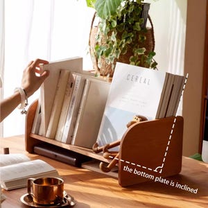 Wood Table Top Book Shelf, Desk Free Standing Bookcase, Home Office ...