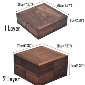 Custom Solid Walnut Hidden Device Rotating Open Jewelry Box/storage Box ...