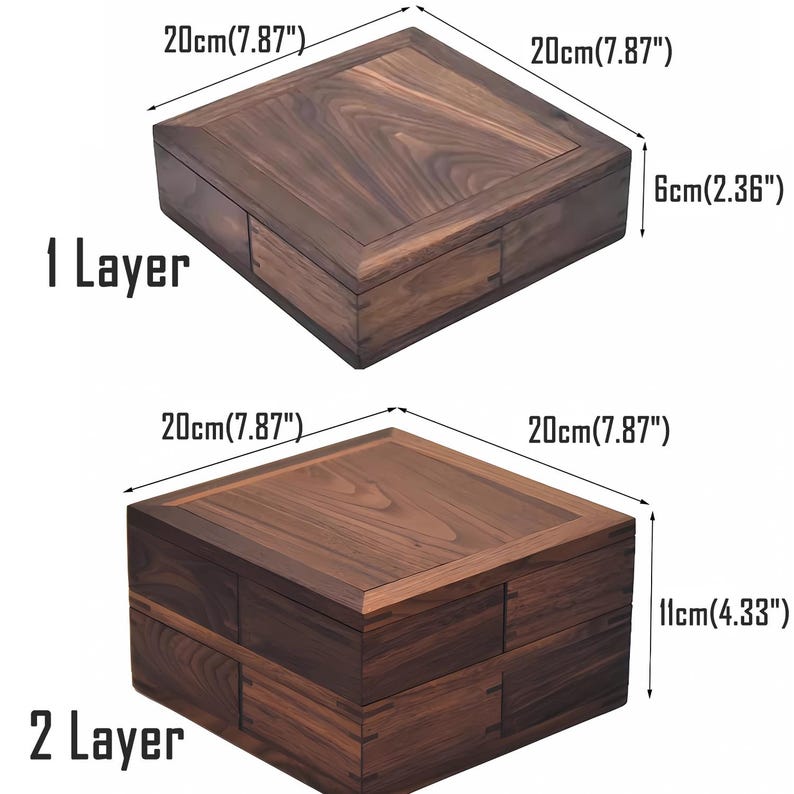 Custom Solid Walnut Hidden Device Rotating Open Jewelry Box/storage Box ...