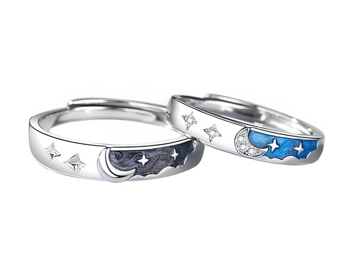 Princesses Knight Gemstone Cute Couple Matching Ring Set Disney Themed ...